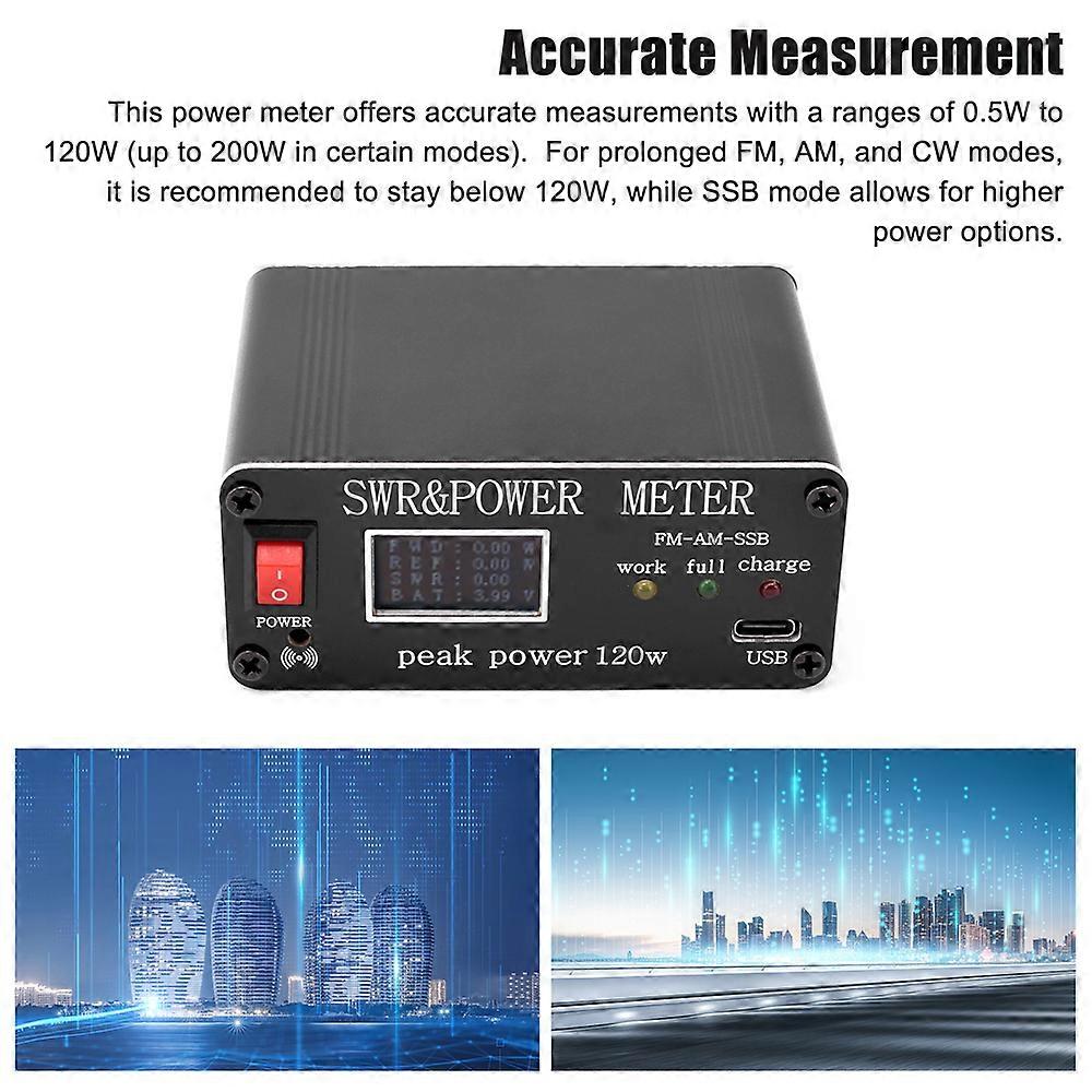 120W SWR Digital Power Standing Wave Meter 1.8-54MHz Shortwave Meter FM ...