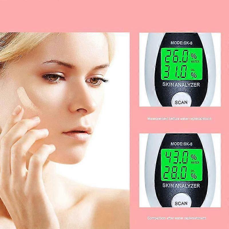 Professional Digital LCD Display Skin Tester Moisture Oil Water Facial ...