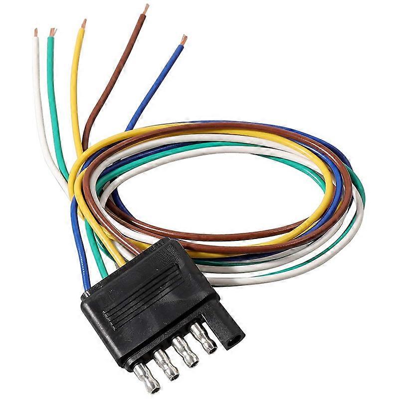 5 Way Flat Trailer Wiring Harness Plug with 36 Inch Wire Lead Trailer ...