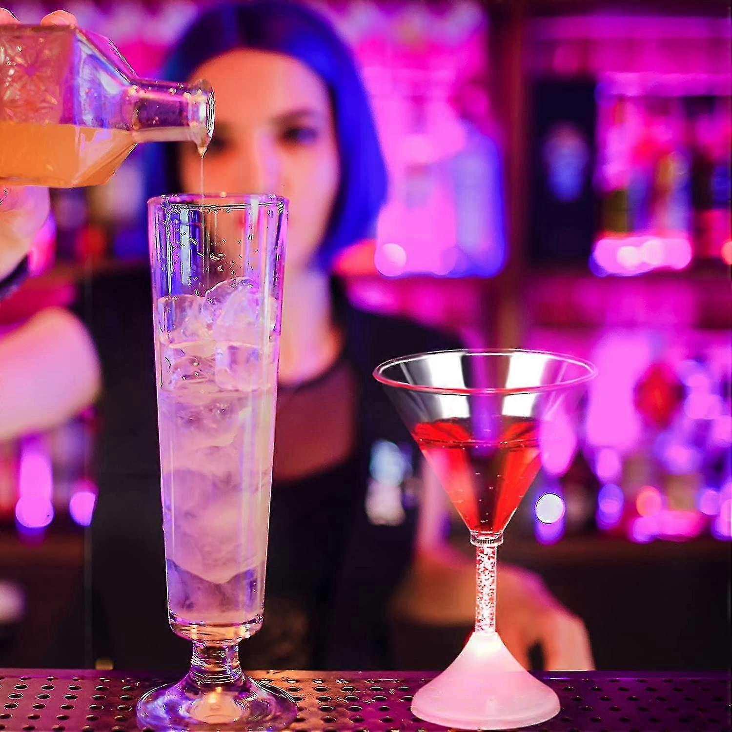4 Pack Led Plastic Cocktail Glasses Light Up Glasses Cocktail Glass ...