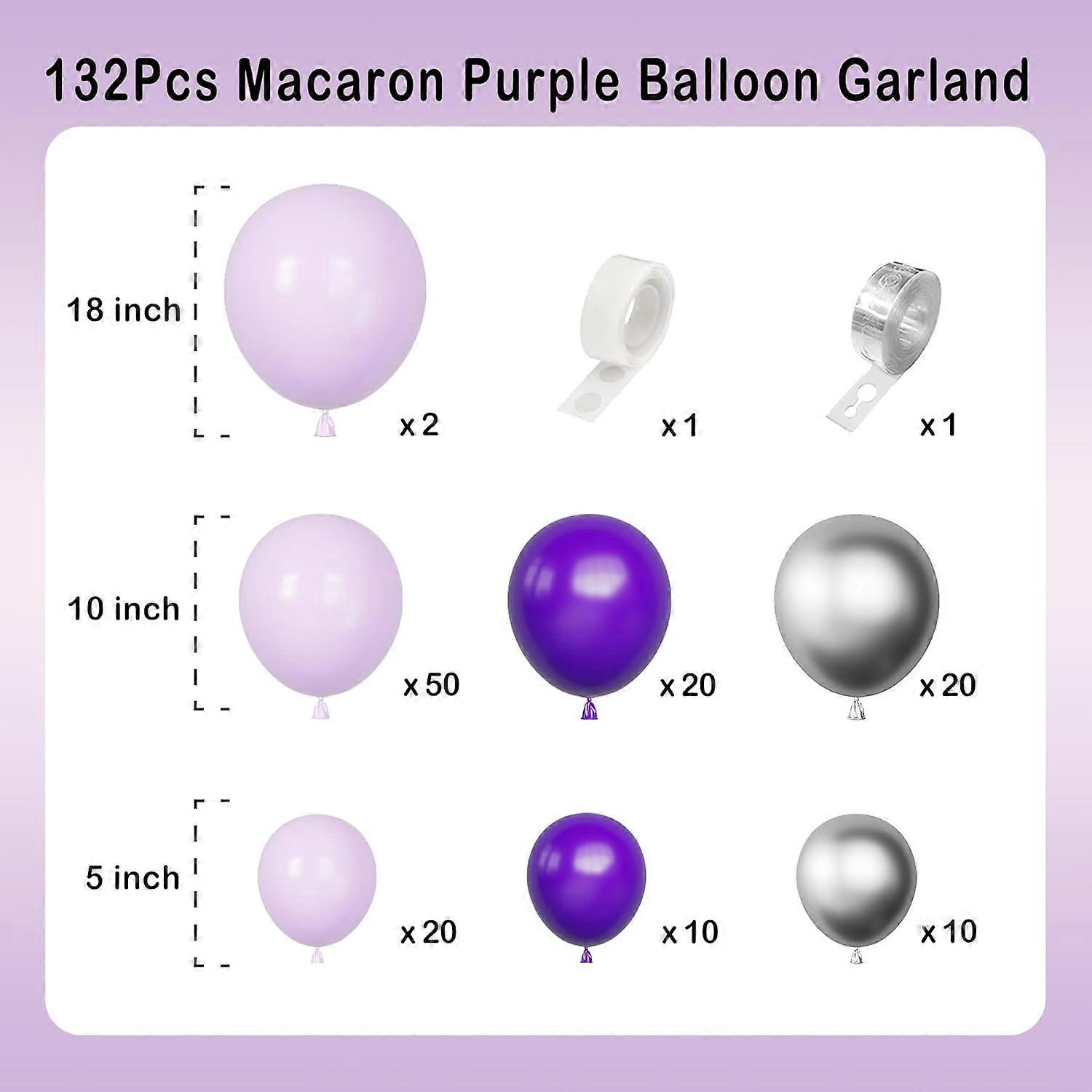 Purple Balloon Arch Garland Kit-Dark Purple Balloon Latex Metallic ...