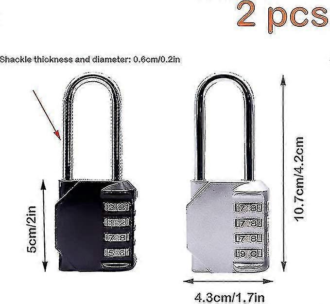 2 Pieces Code Padlock, 4 Digit Security Padlock, Waterproof Locker ...