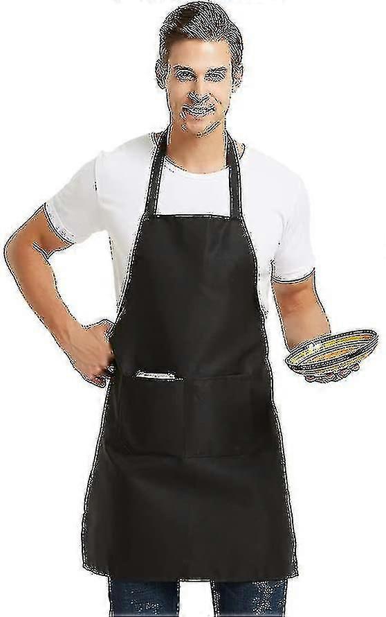 12 Pack Plain Bib Aprons With 2 Pockets Unisex Commercial Apron Bulk-DF ...