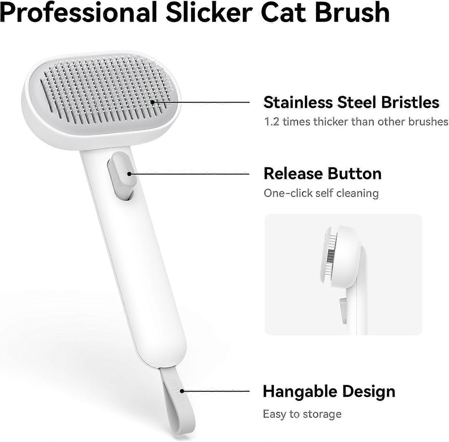 Cat Brush with Release Button, Cat Brush for Long or Short Haired Cats ...