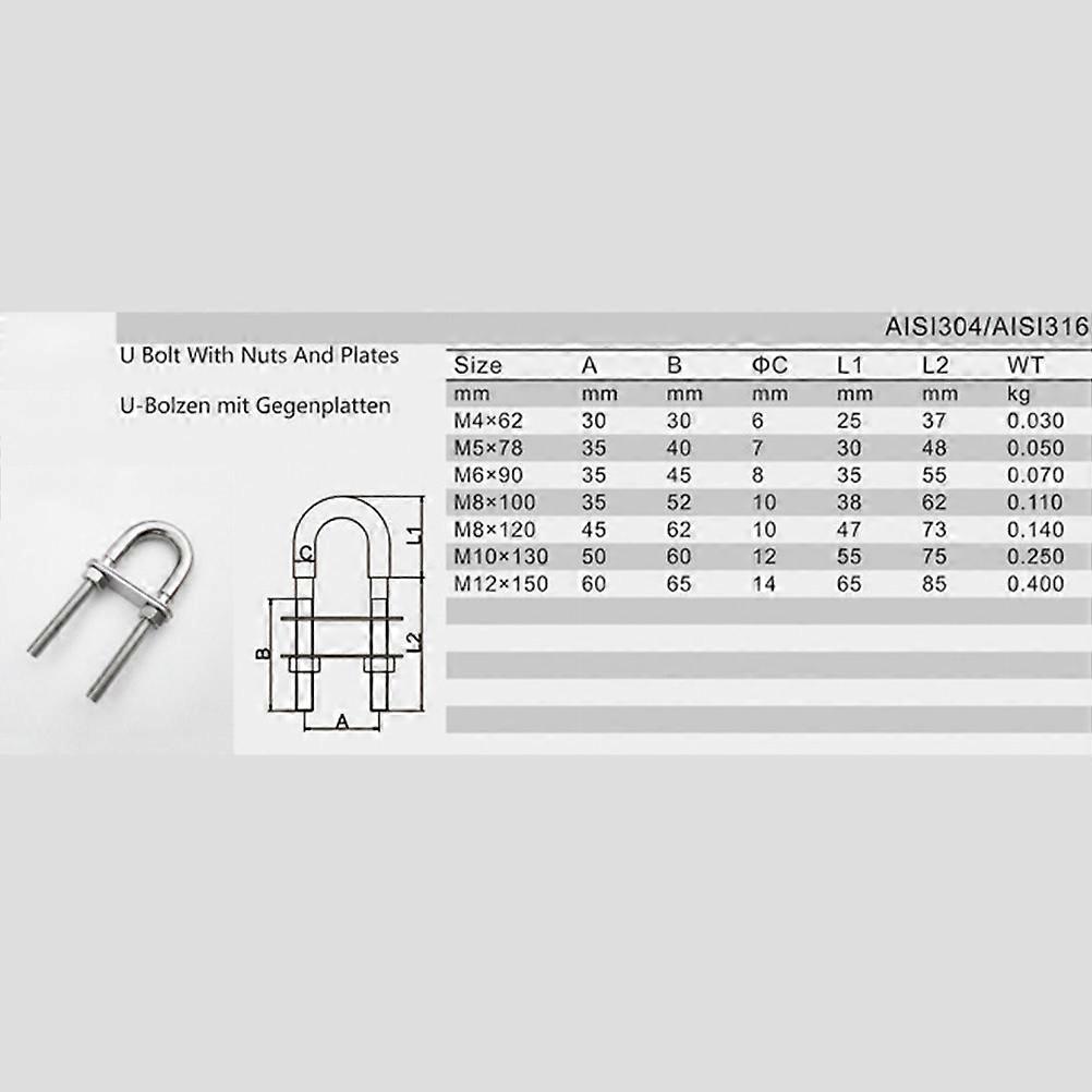 U Bolt Stainless Steel Boat Stern Stock Fixed Welding Plate Bow Eye Tie ...