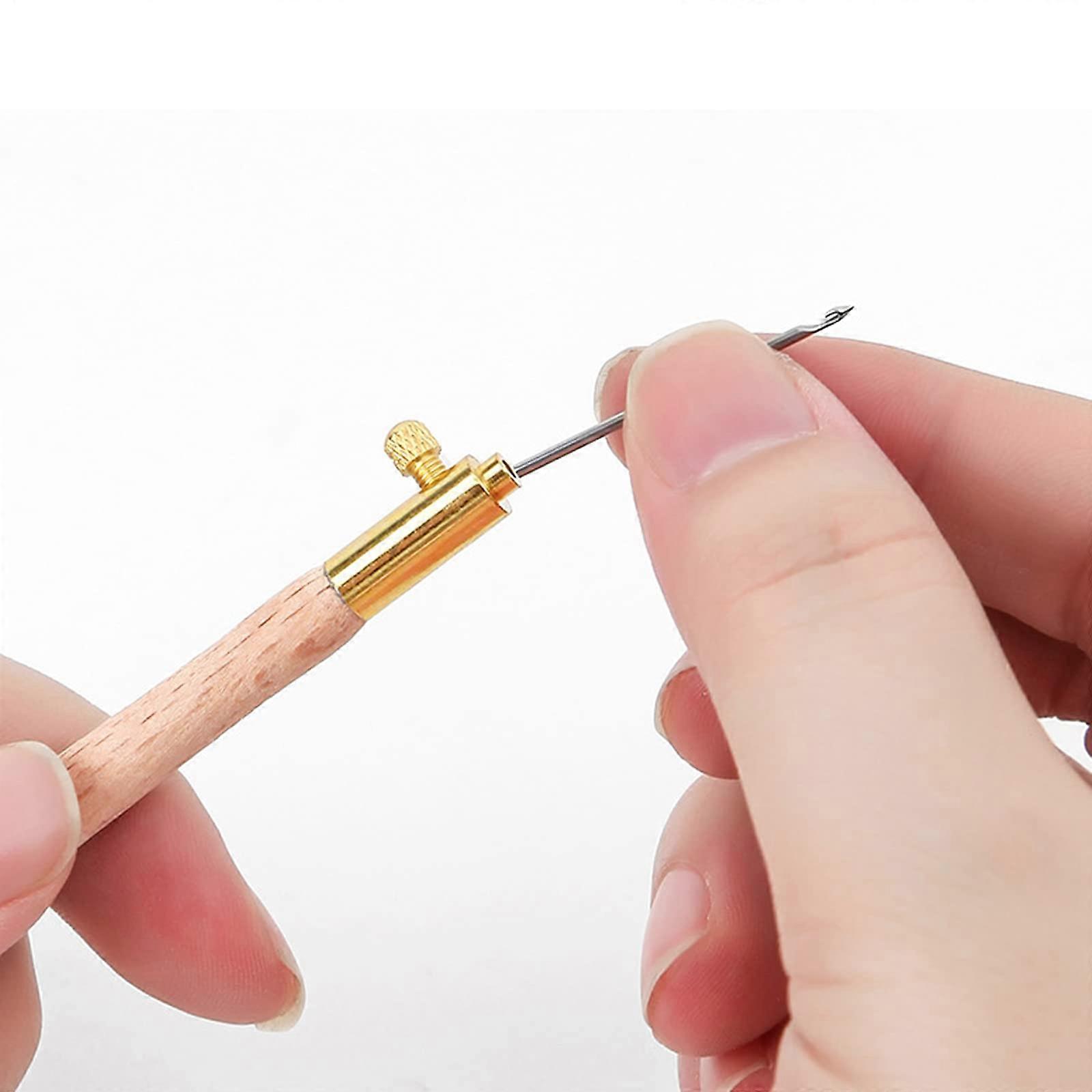 Hooks with 3 Needles, Wooden Handle Embroidery Crochet Hooks, French ...