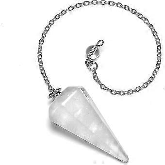 Naturlig klar kvarts krystal pendul facetteret punkt Ædelsten Reiki ...