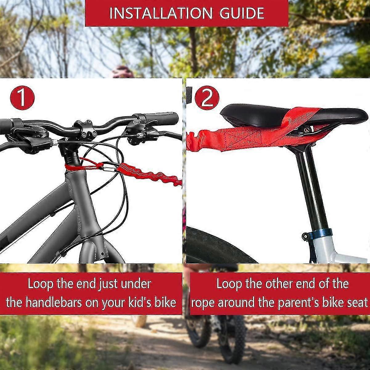 Tow Rope for Kids' Bicycles - Elastic Bicycle Bungee Tow Rope - 500 Lbs ...