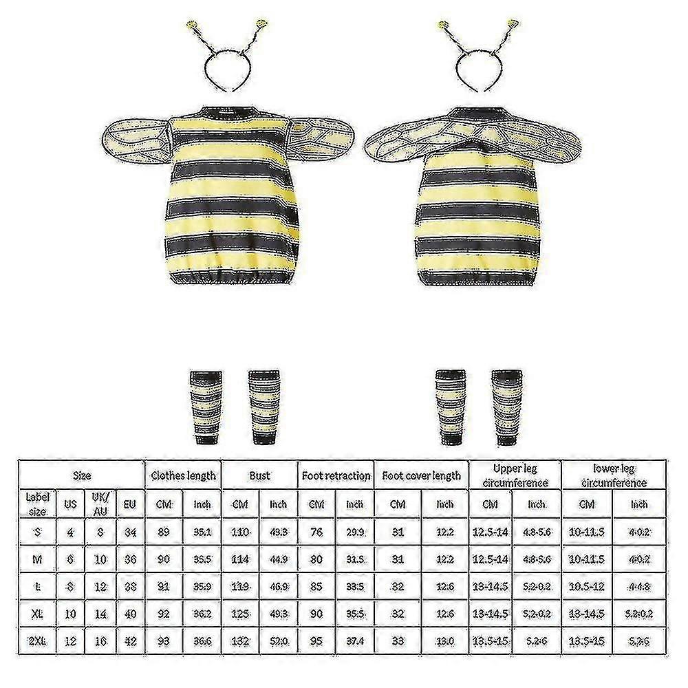 Bee Cute Size S-xxl Unisex Bumble Busy Bee Costume Fancy | Fruugo NZ