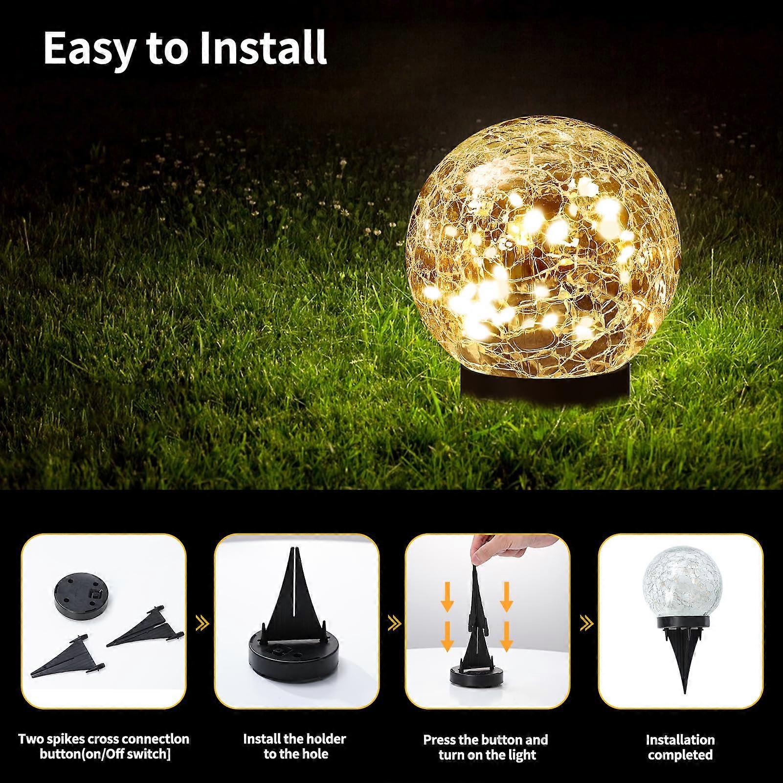 Solar Globe Lights, Outdoor Waterproof-Solar Balls,for Outside-Outdoor ...