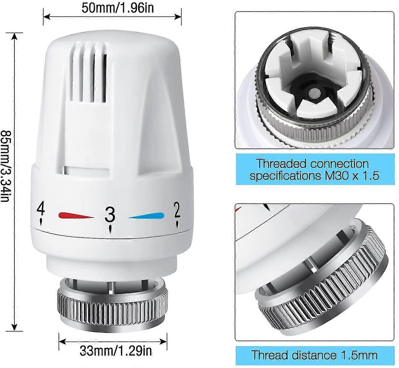 Pcs Radiator Thermostatic Head, Trv M30 X 1.5 Radiator Thermostat Head ...