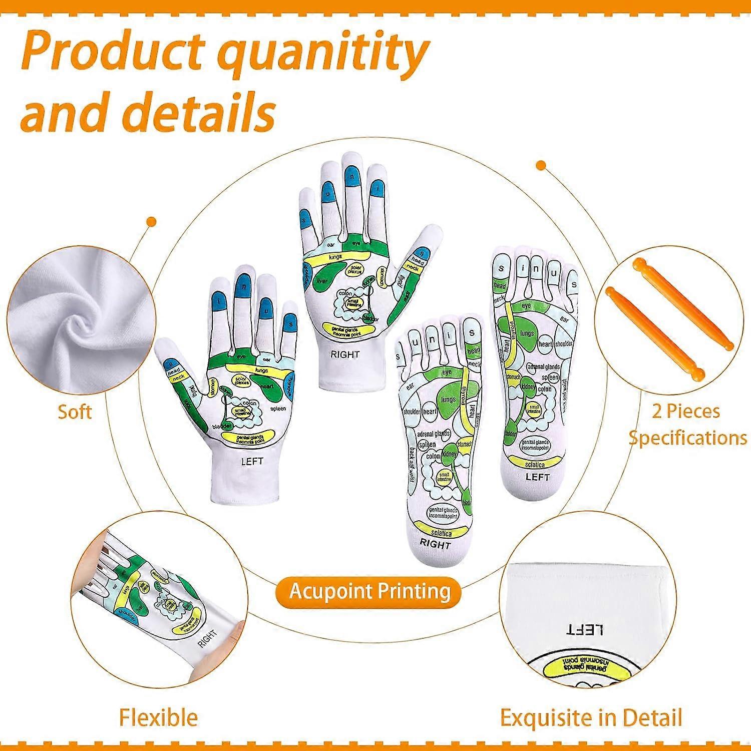 Acupressure Reflexology Tools Set 4 Pcs Socks and Gloves, Tutorial ...