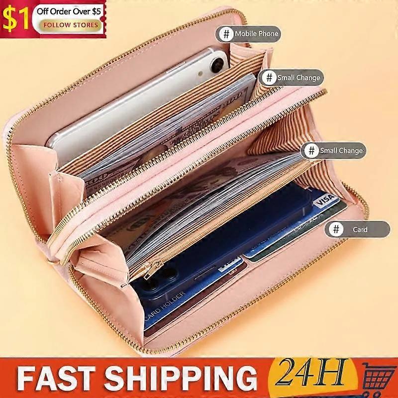 Women Long Wallets Double Zipper Clutches Women Luxury Purse Card ...