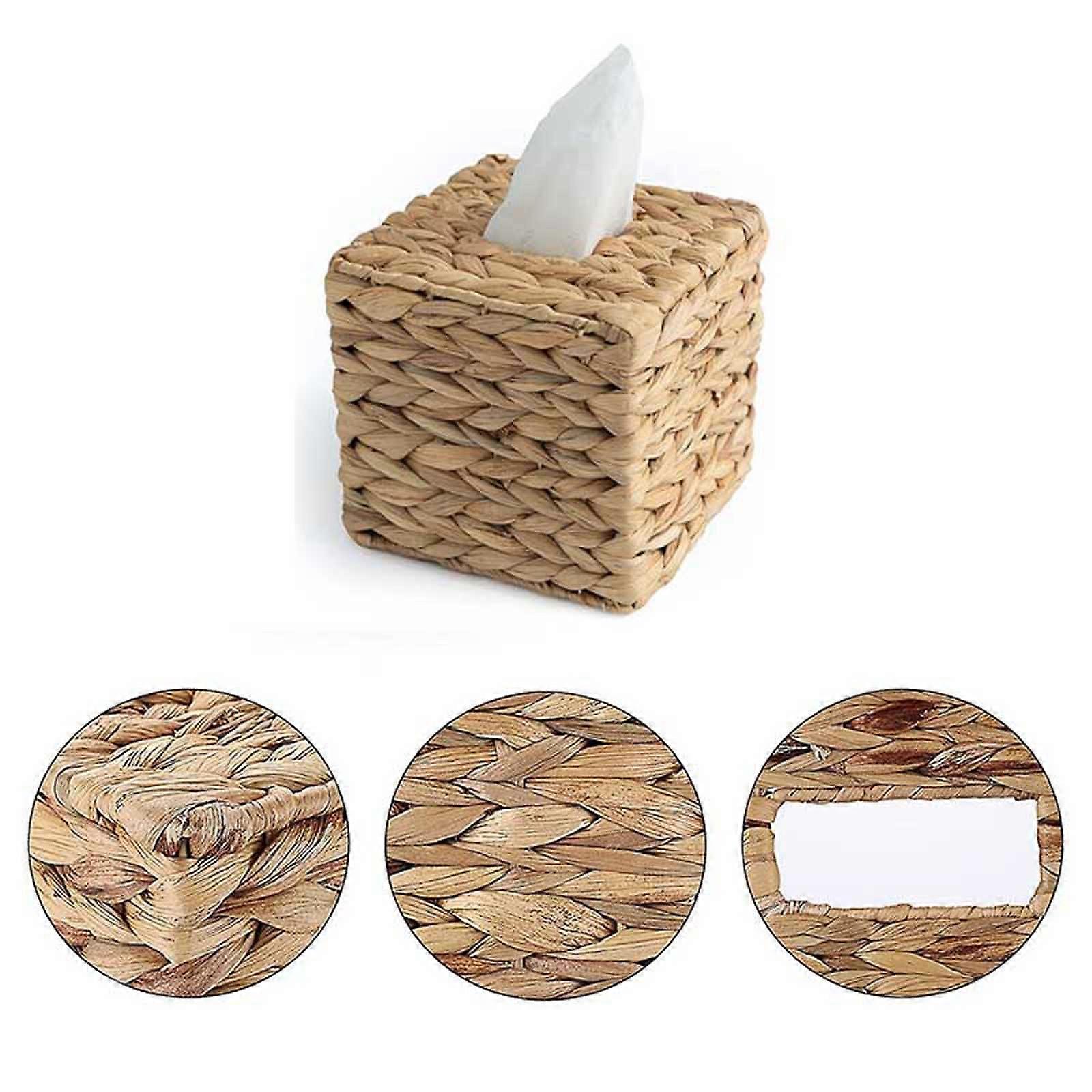 Storage Boxes Grass Tissue Box Straw Woven Style Removable Tissue Paper ...