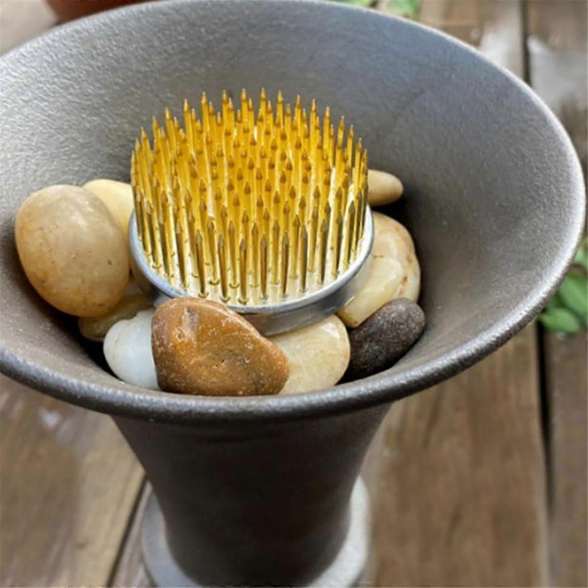 12PCS Flower Frog, Kenzan Pin Frog Round Brass Flower Holder, Flower Frogs for Arrangements Vase ...