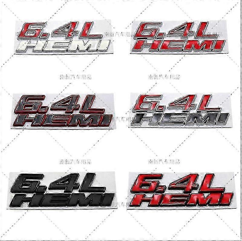 6.4l Hemi Metal Badge Emblem Stickers Rear Trunk Decal For Dodge Charge ...