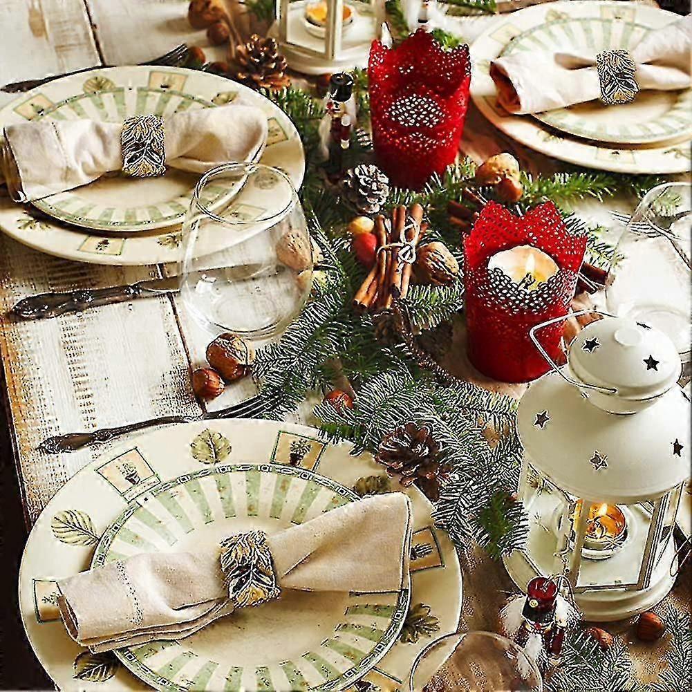 Napkin Rings,napkin Rings,leaf Napkins Rings Set Of 6 Exquisite Gold ...