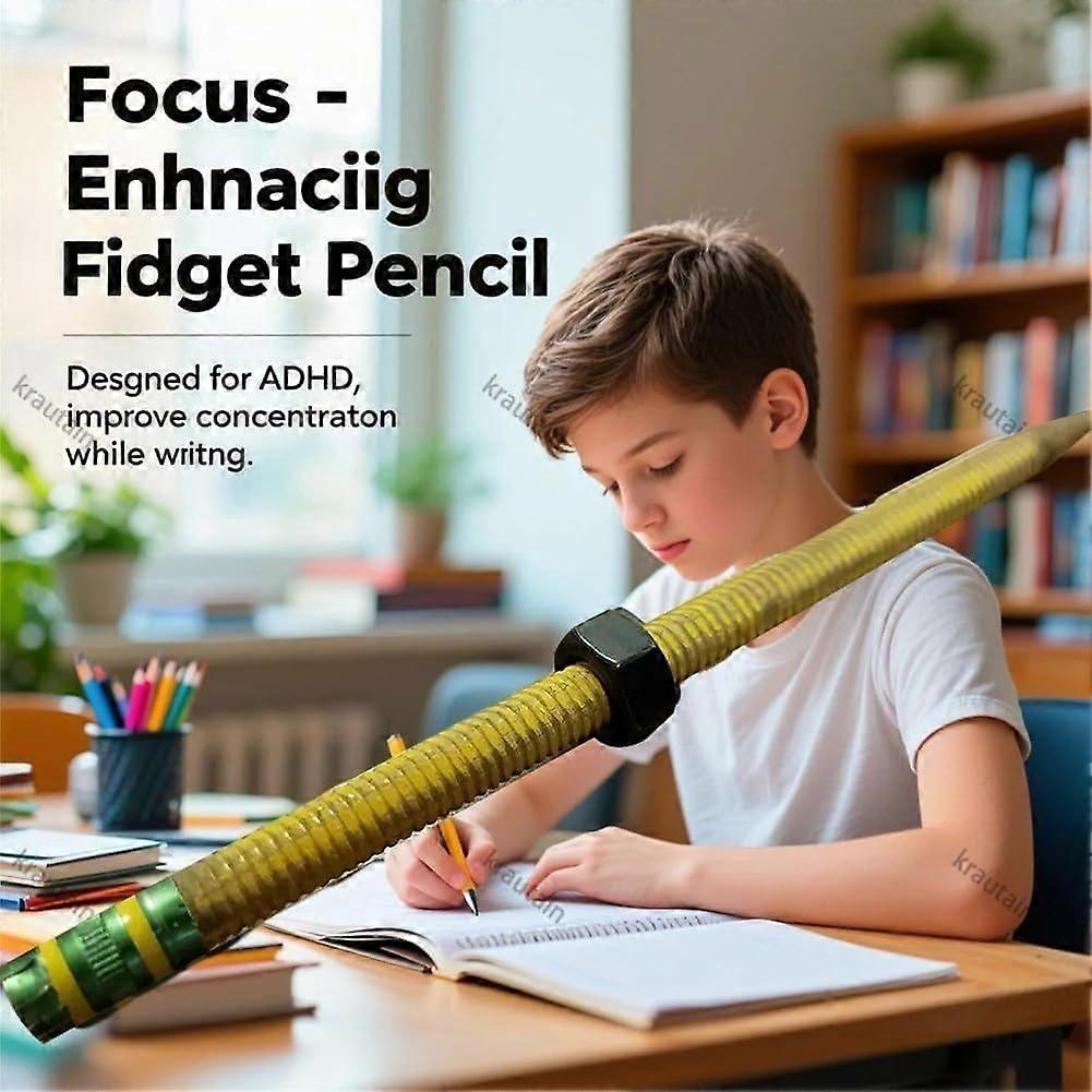 2Pcs ADHD Pencil, Threaded Pencil Fidget, Threaded Pencils for ADHD ...