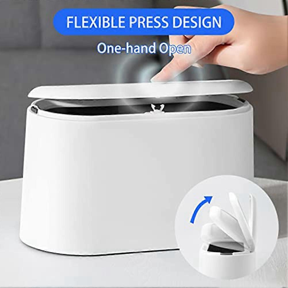 Tabletop Trash Can with Pop-Up Lid, Mini Trash Can, Compact Design Mini ...