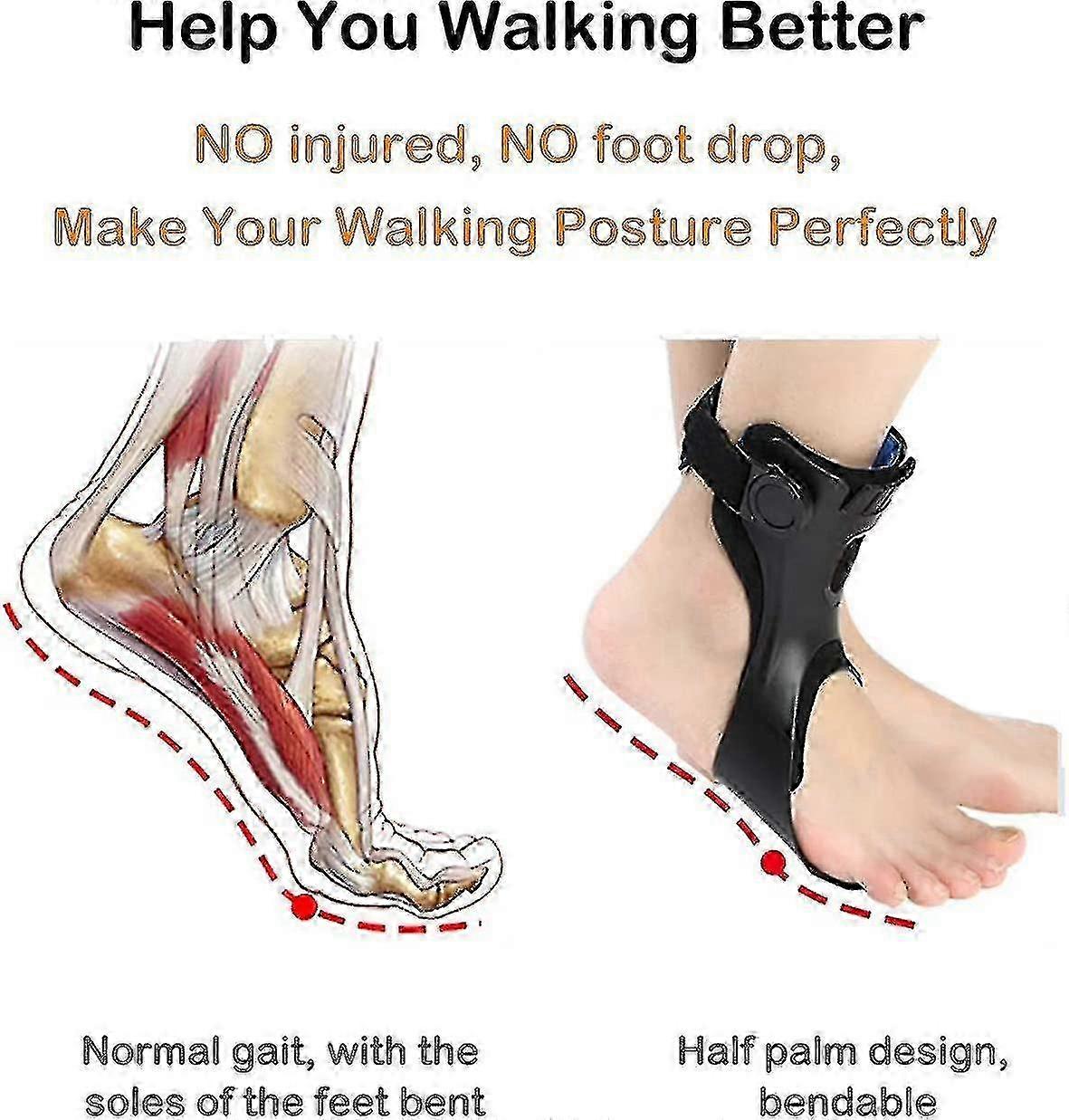 1 Pack Drop Foot Brace - 2023 Upgraded Medical Foot Up Orthosis Support ...