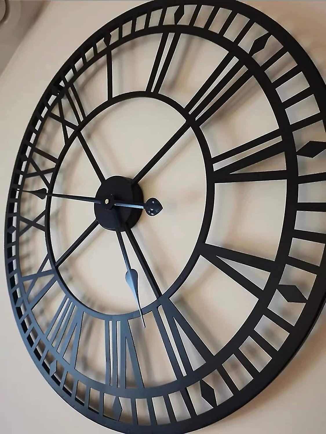 Weatherproof Garden Clock Retro Roman Simple Iron Art Outdoor Clock ...