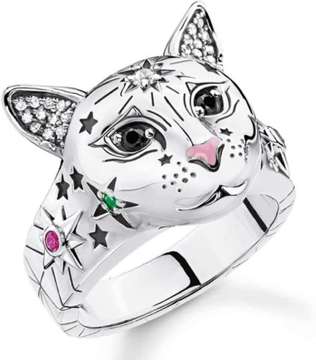 Cat Ring,Retro Punk Kitty CatRing for Women Girls Vintage Cat Animal ...