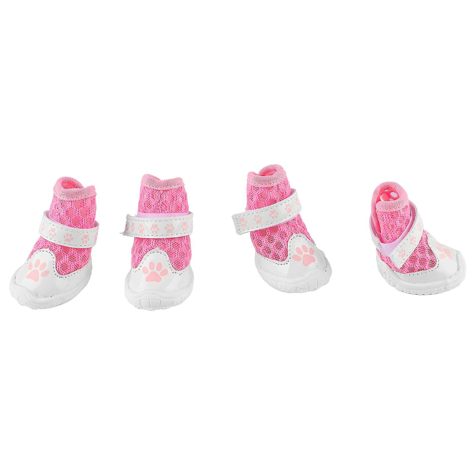 Pink Mesh Dog Booties - 4 Non-Slip Breathable Paw Protectors for ...