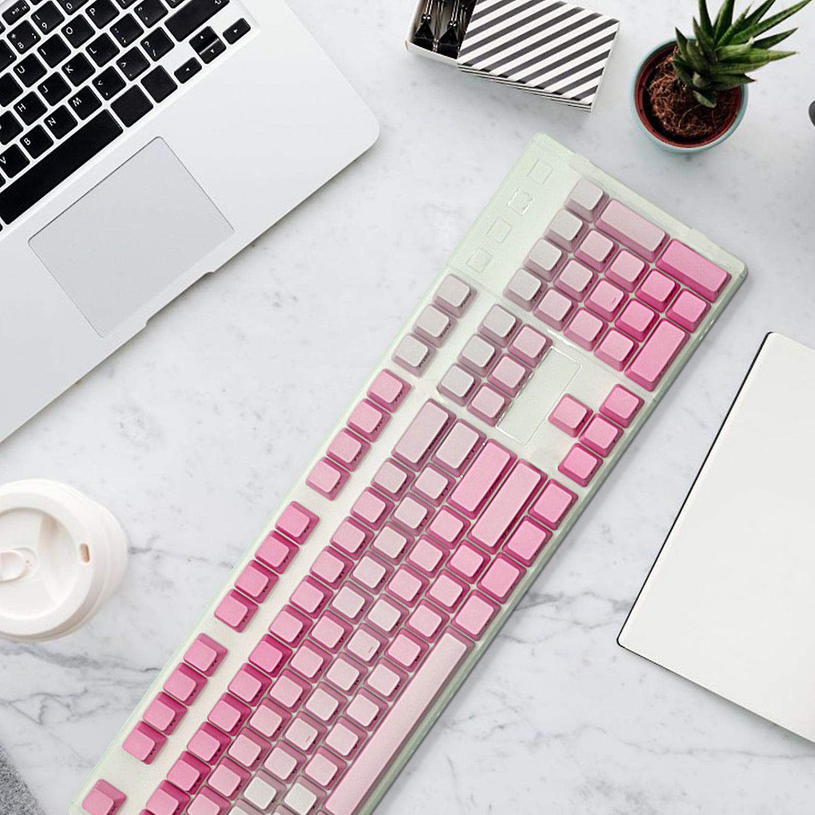 104 Keys Key Caps OEM Profile Ergonomic Wear Resistant Oil-proof Dirt ...