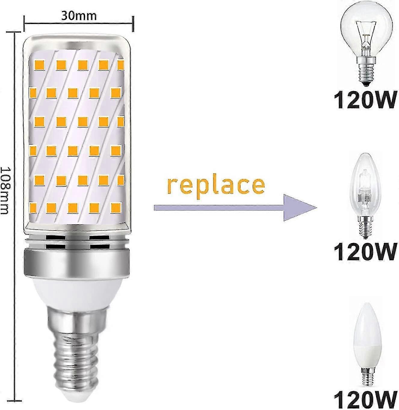 E14 16w Led Bulb Warm White 3000k 1600lm, Halogen Lamp Equivalent E14 ...