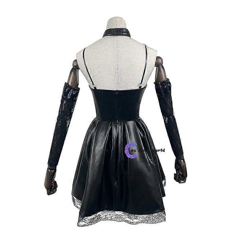 Death Note Cosplay Costume Misa Amane Imitation Leather Sexy Dress ...