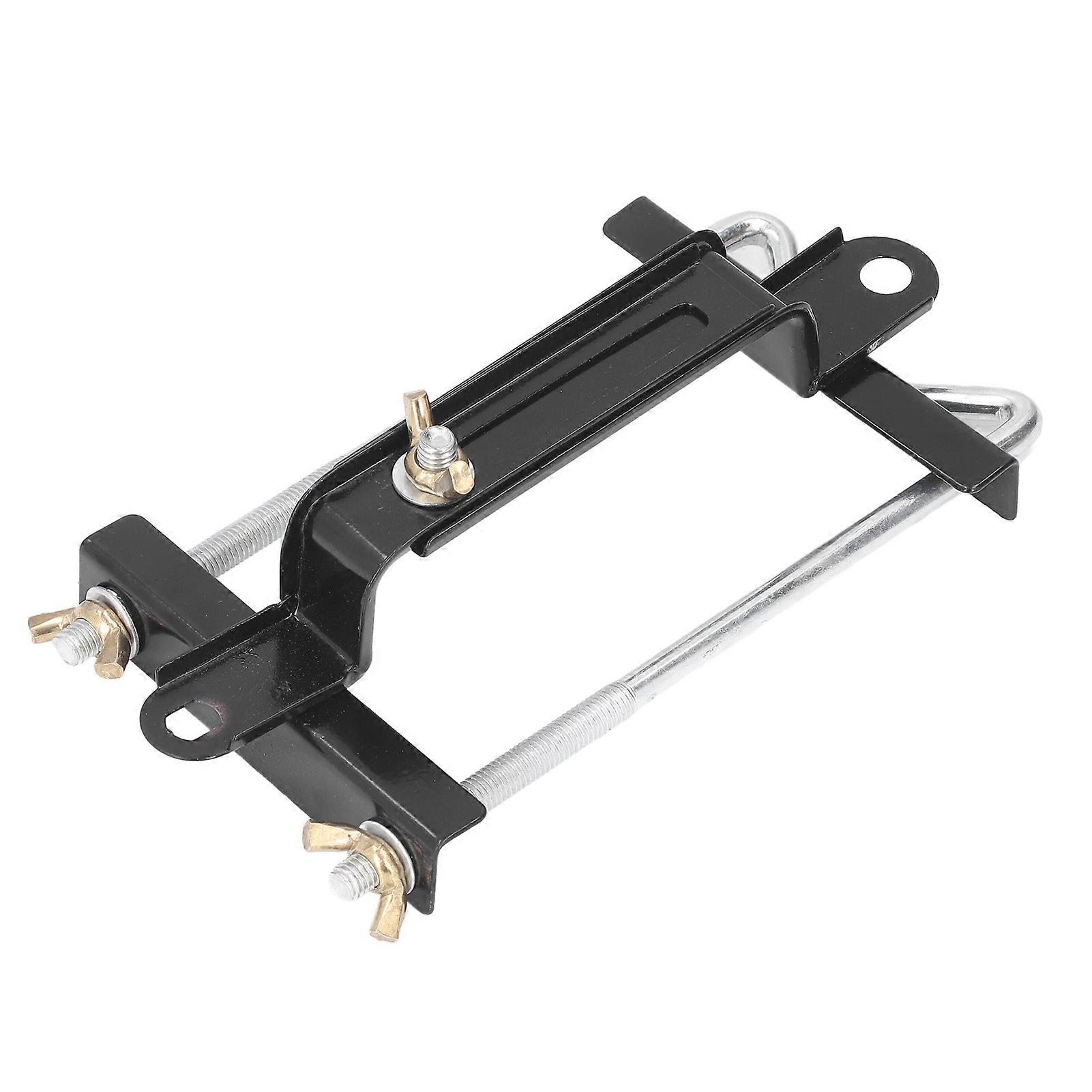 Car Battery Hold Down Tray Bracket Kit Height Adjustable Black Sturdy ...