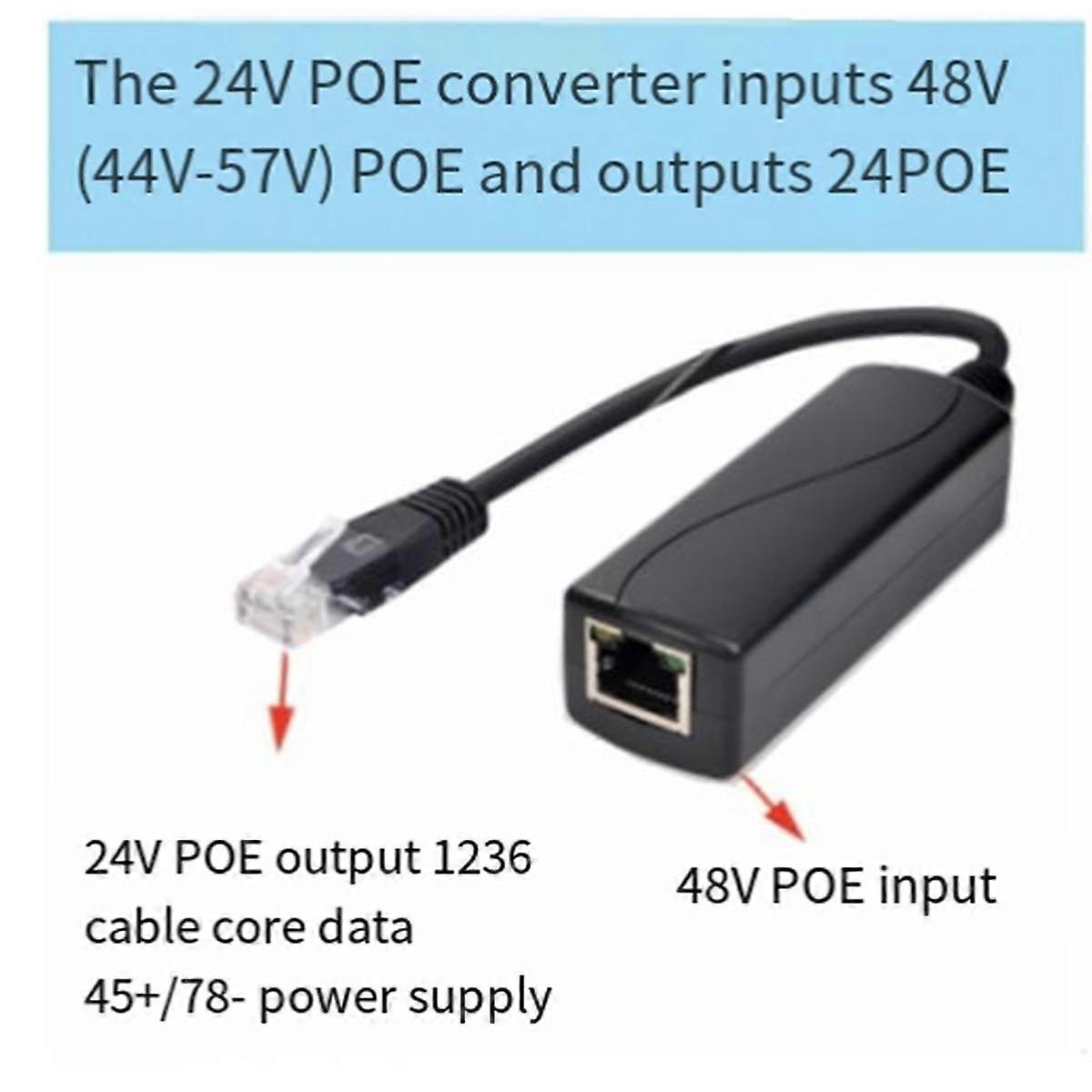 48V to 24V POE Converter with 100M Ethernet Speed PoE to 24 Voltage ...