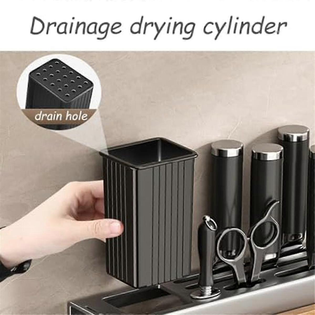 Wall Mount Utensil Holder,Kitchen Utensil Rack,Multi-Use Hanging ...