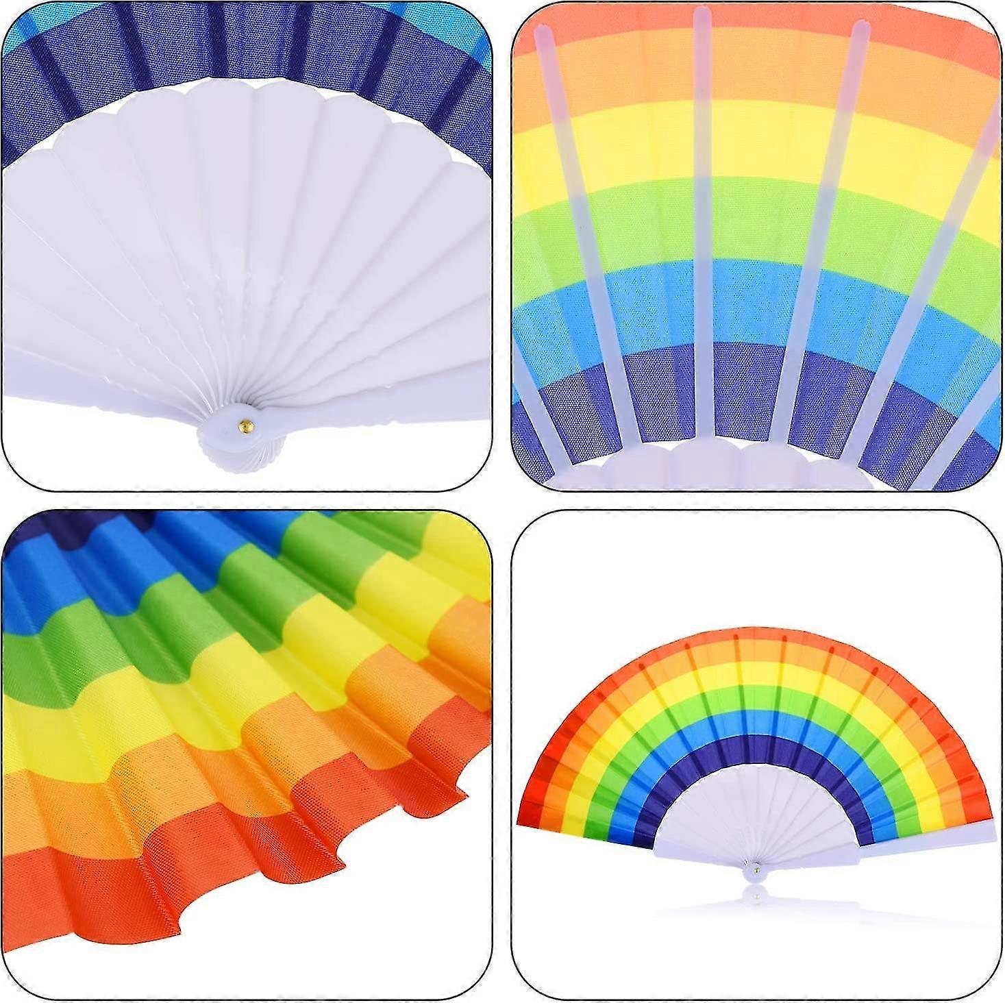 Rainbow Folding Fans, Hand Held Folding Pride Fan For Rainbow Pride ...
