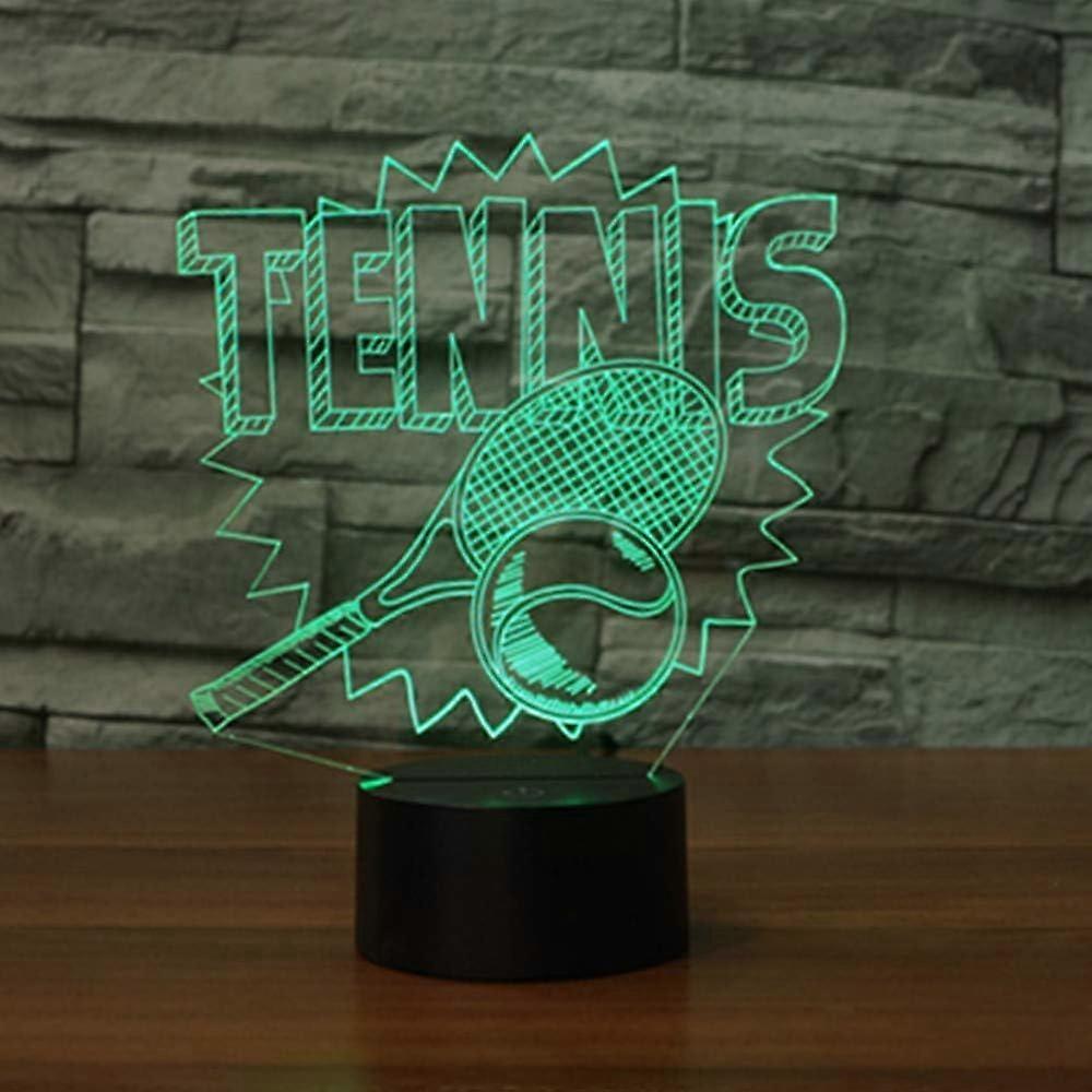 Tennis Home Decoration Creative 3D Illusion Lamp LED Night Light ...