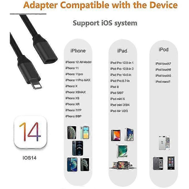 Lightning Cable Extension 1m For Iphone Ipad, Apple Mfi Certified ...