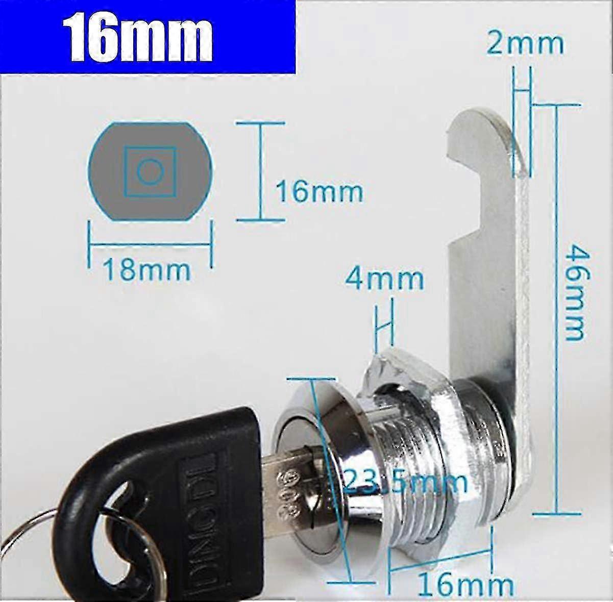 Cylinder Cam Lock, 8pcs Mailbox Lock With 16 Keys Cabinet Door Latch ...