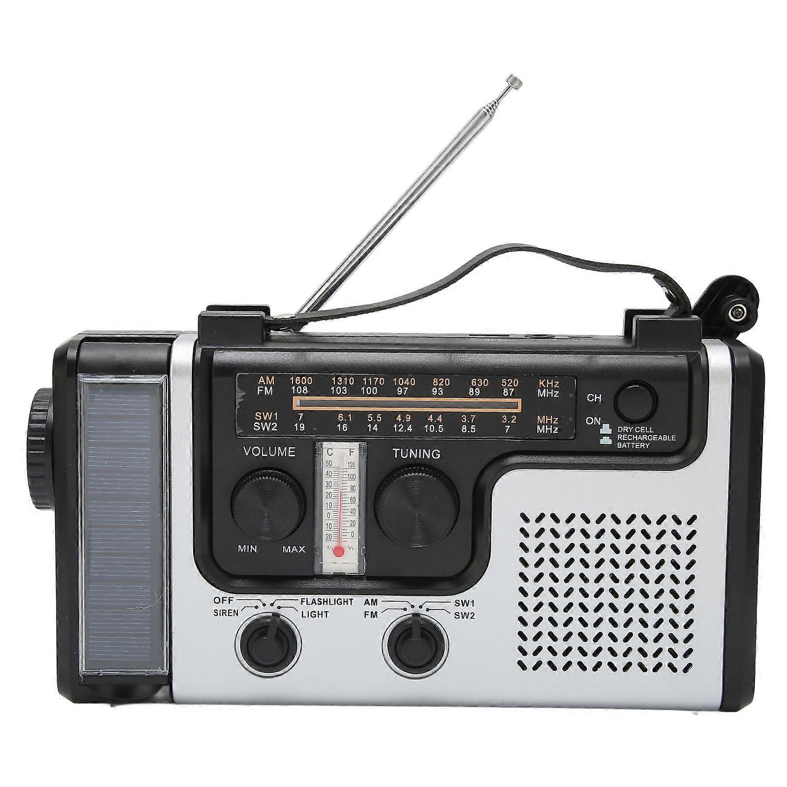 LED Hand Crank Radio AM FM SW Solar Dynamo Outdoor Emergency Radio with ...