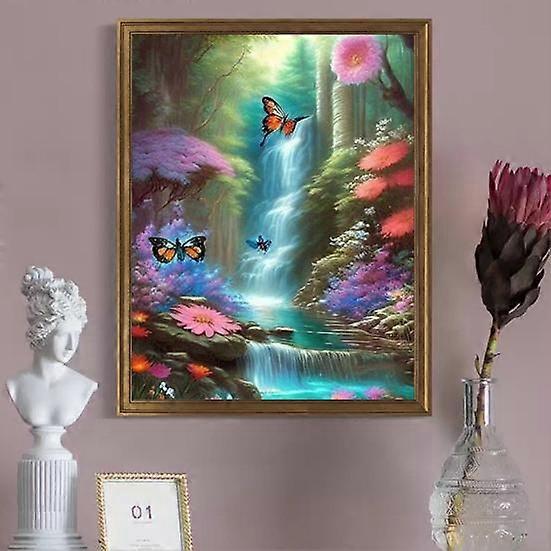 5D Colorful Rhinestones Diamond Art Kit Embroidery Flower Butterflies ...