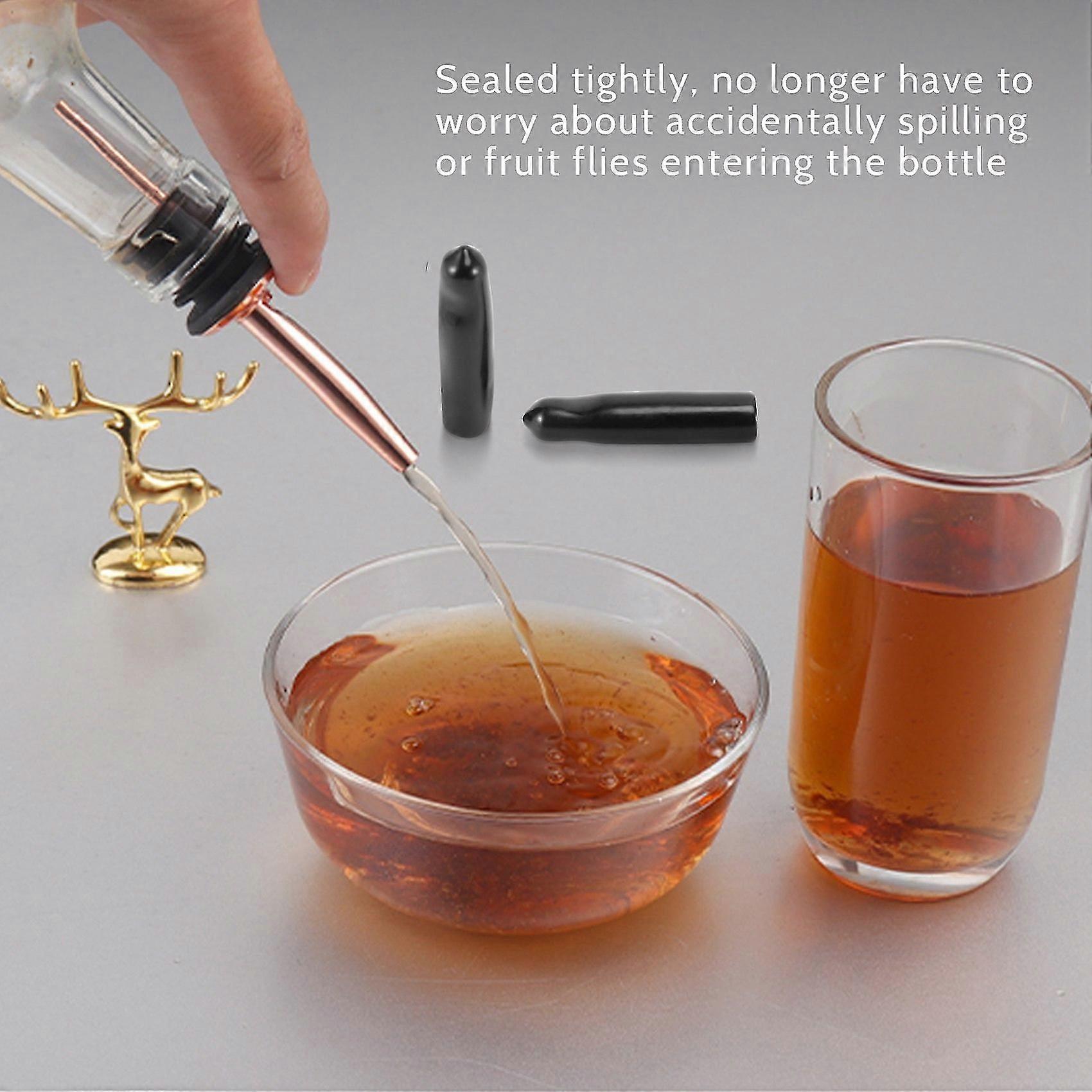 Black Rubber Pourer Cap Liquor Bottle Pourer Cover Dispenser Spout Dust ...