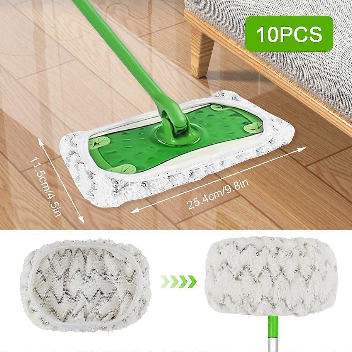 6 Pack Reusable Microfiber Mop Cover Suitable for Swiffer Mop Cover ...