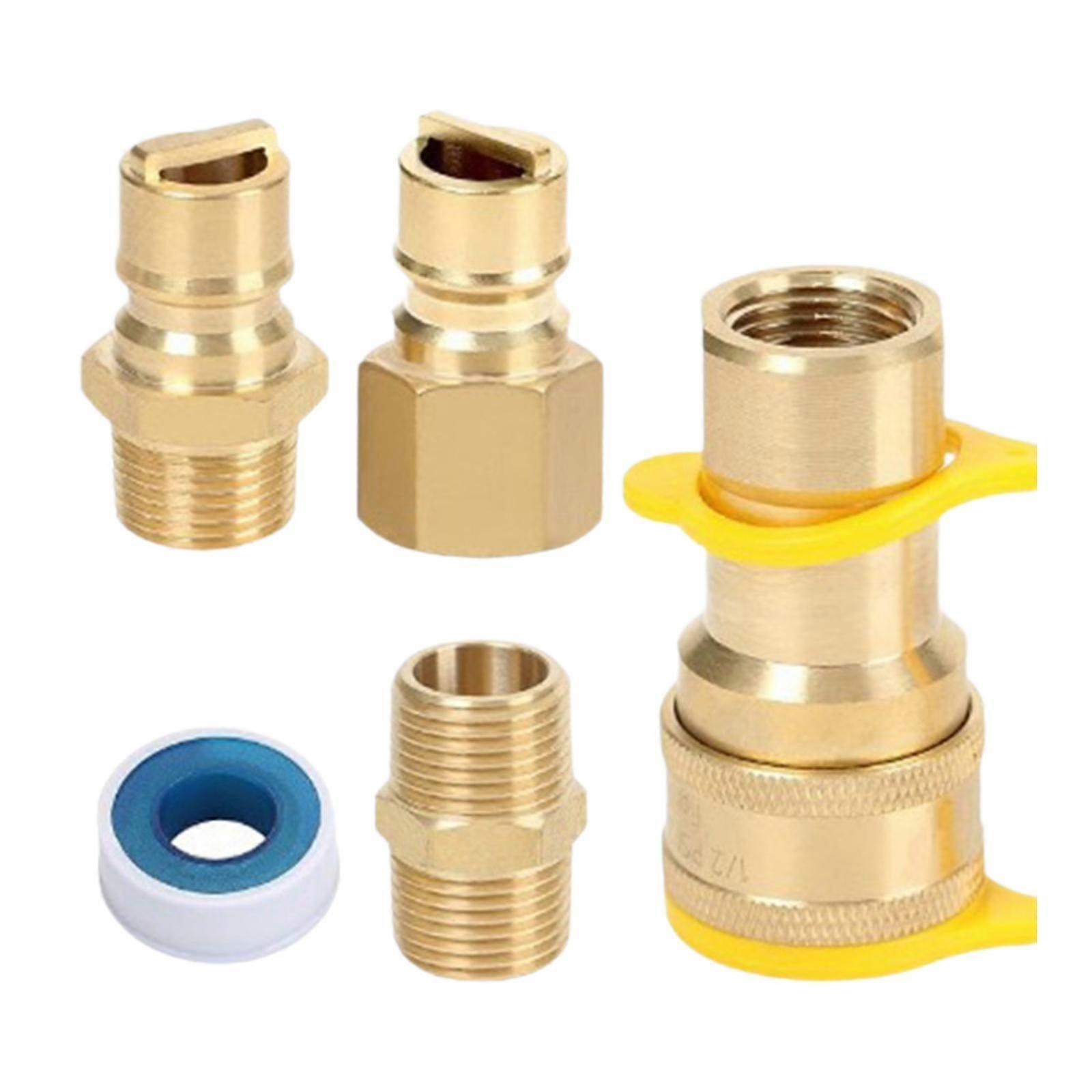 1/2" Natural Gas Quick Connect Fittings Brass Connectors for Grill ...