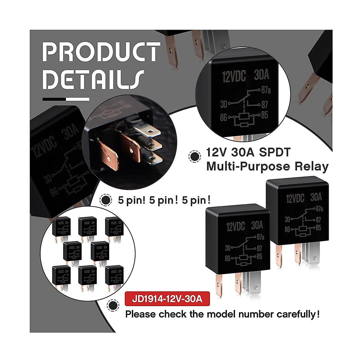 5 Pin Relay 12v 30a Relay Multi Automotive Relay Car Heavy Duty Relay ...