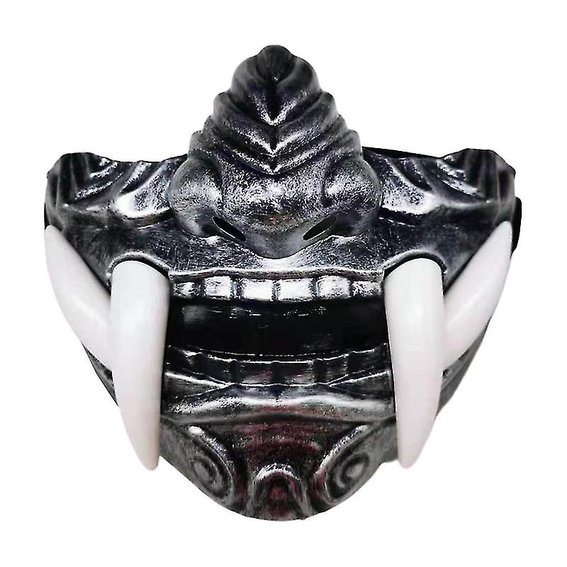 Airsoft Half Face Mask Prajna Mask Japanese Samurai Oni Hannya Demon ...