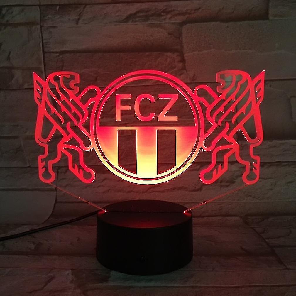 Zurich Fcz 3d Led Night Light Kids Bedroom Football Club Table Lamp ...