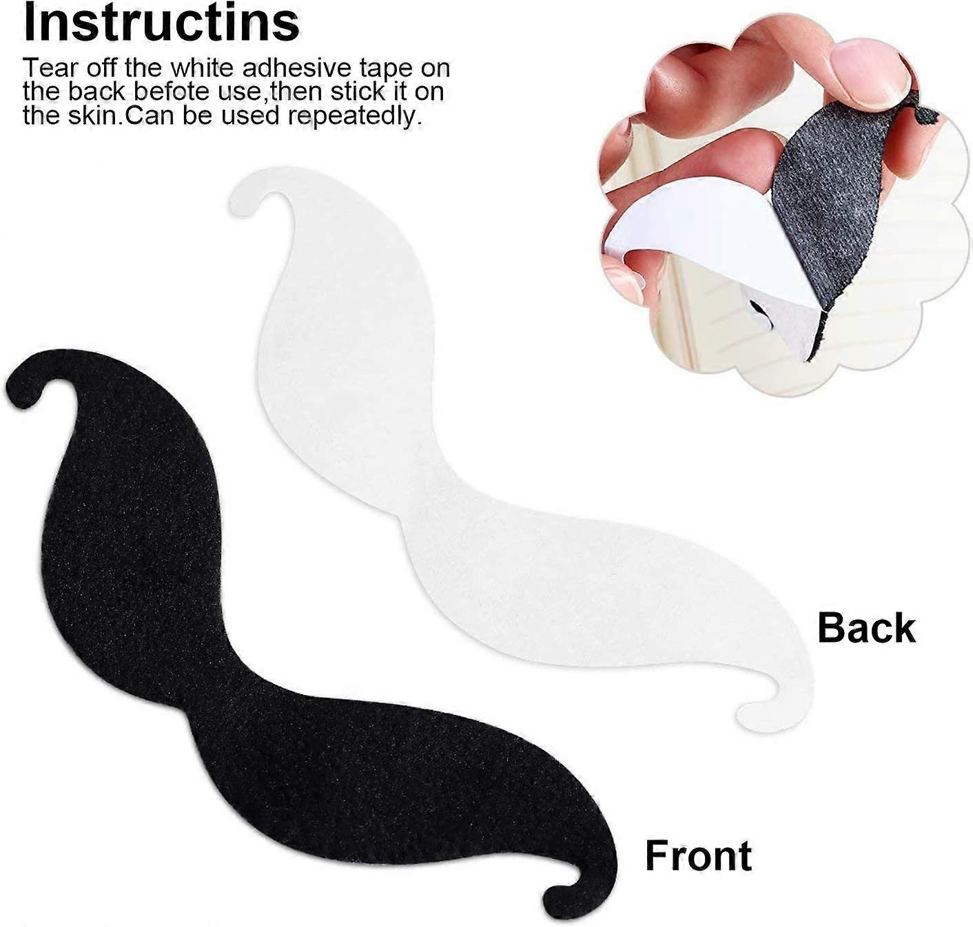 PIAO Adhesive Mustaches, 48 Pcs Fake Beards Stick On Mustaches Fake ...