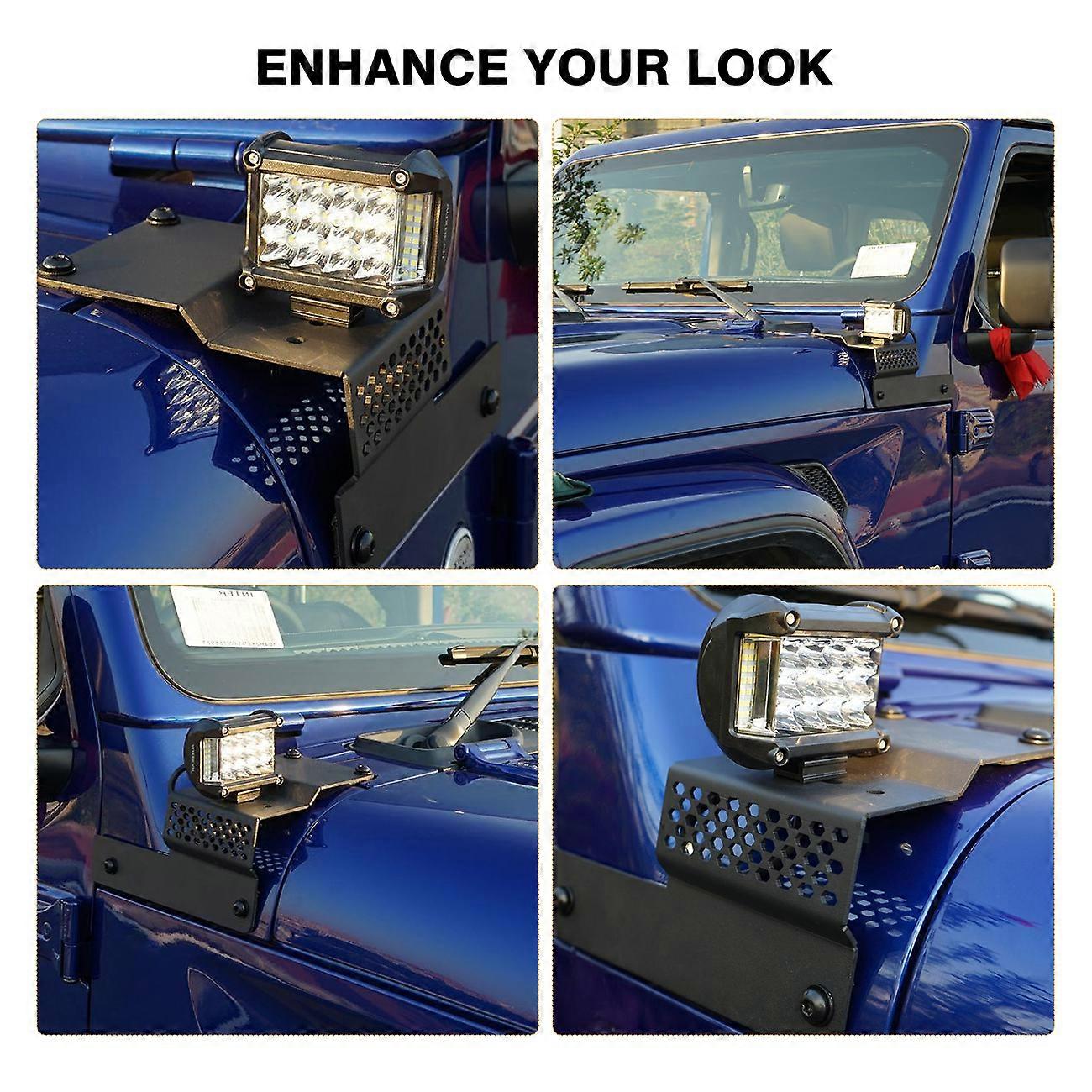 Car LED Work Light Brackets Hood Corner A-Pillar Mounting Holders ...