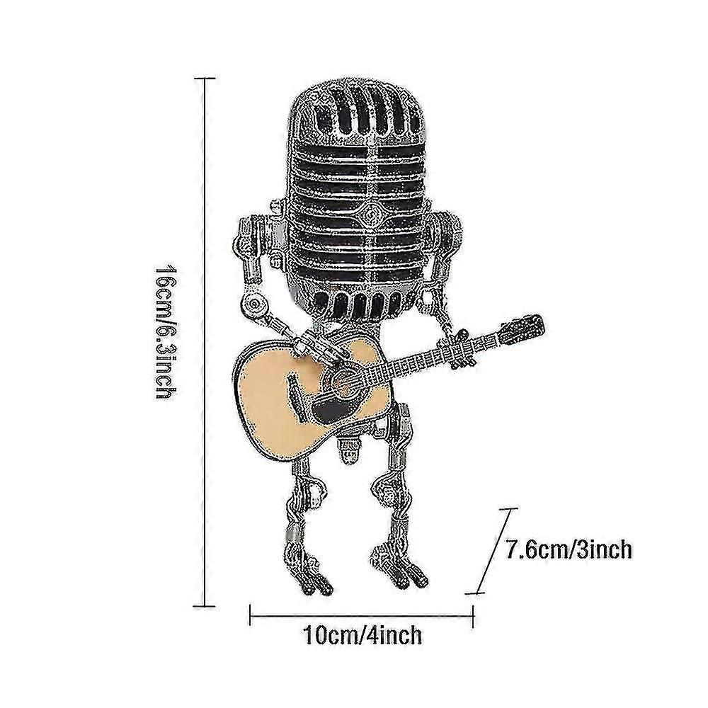 Microphone Table Lamp Retro Vintage Microphone Desk Robot With Guitar ...