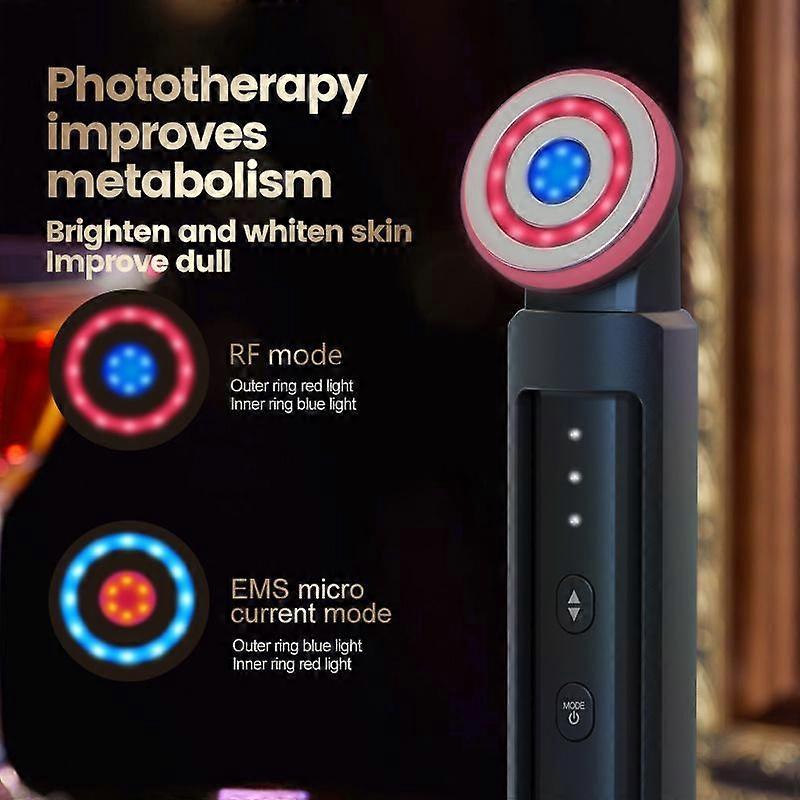 EMS Facial Massager LED Light Therapy Sonic Anti Aging Wrinkle Removal ...