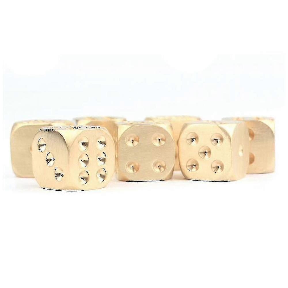 5 Pcs Dice 15mm Metal Dice With Case 6 Sided Gold Mahjong Dice Set Jin ...